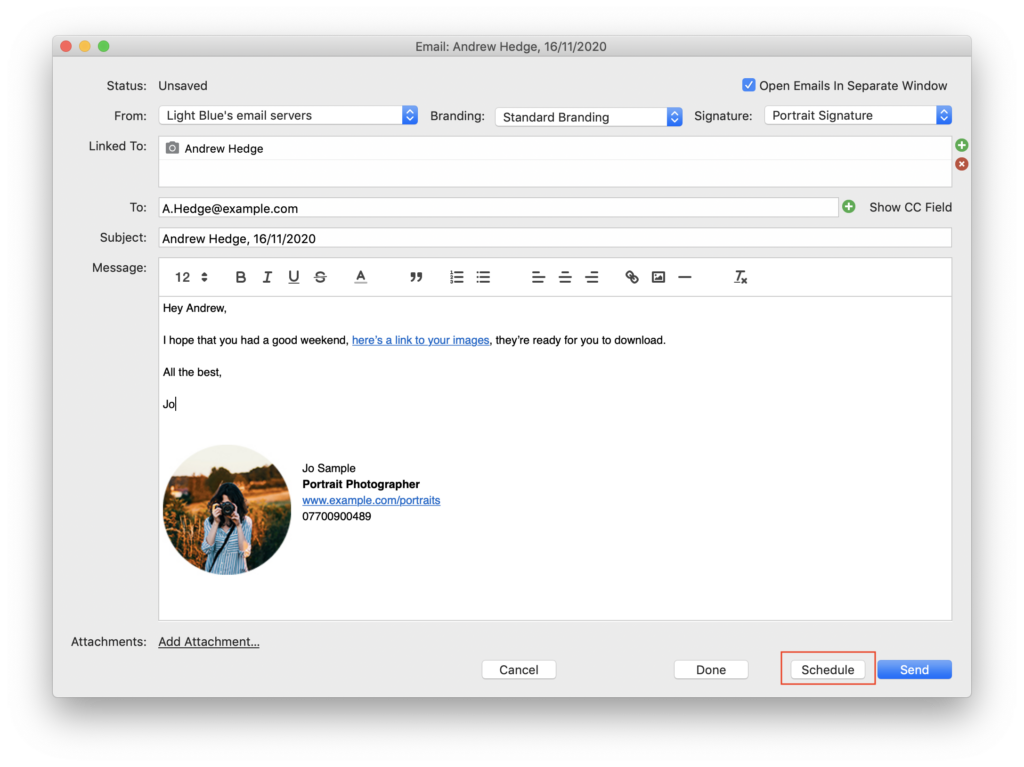 🎥 Scheduling emails and text messages to be sent later – Light Blue