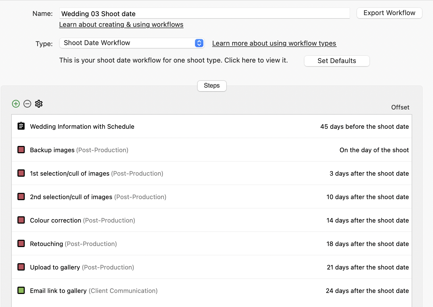Tracking your post production on the Home screen – Light Blue