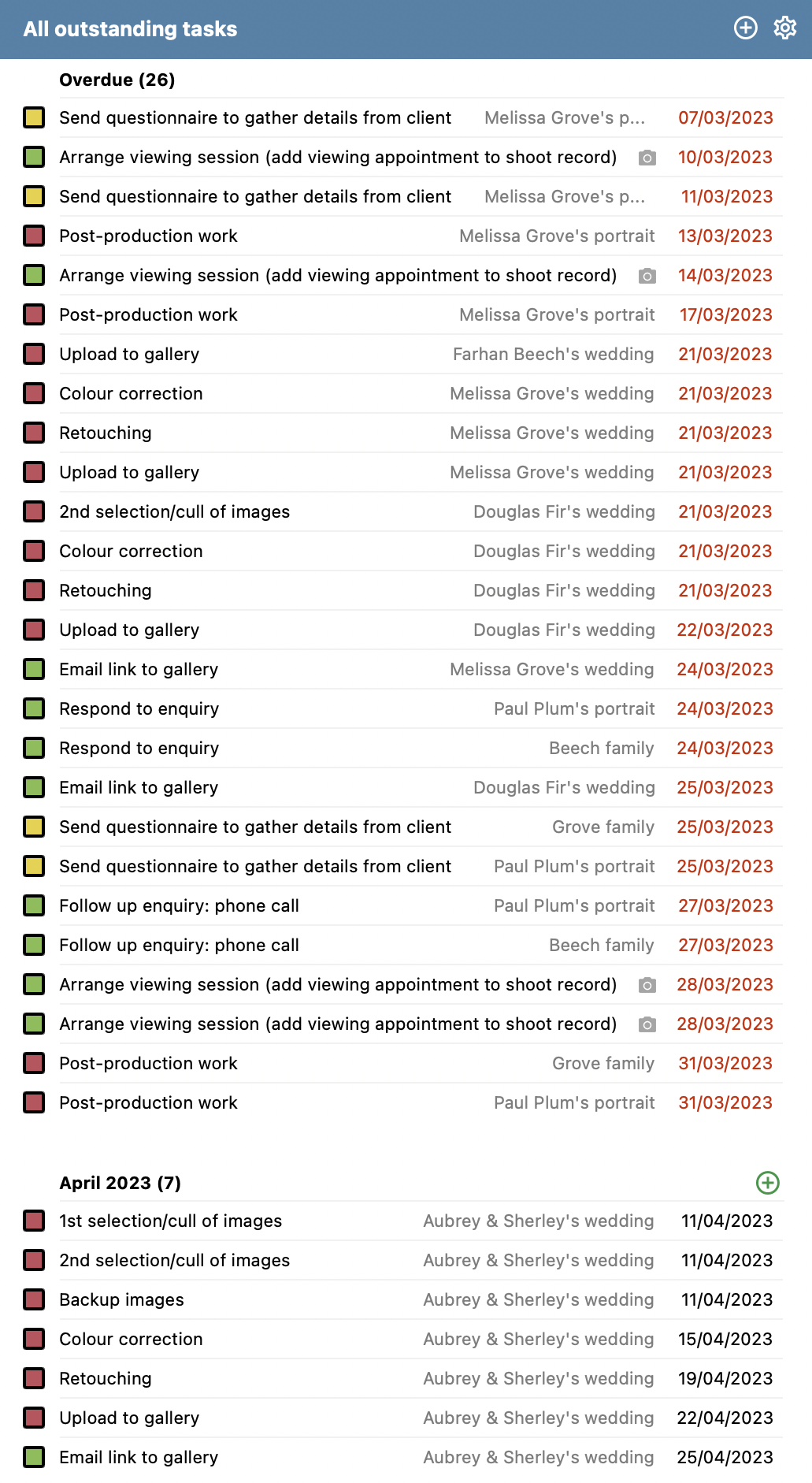 Managing your work using Task Categories – Light Blue