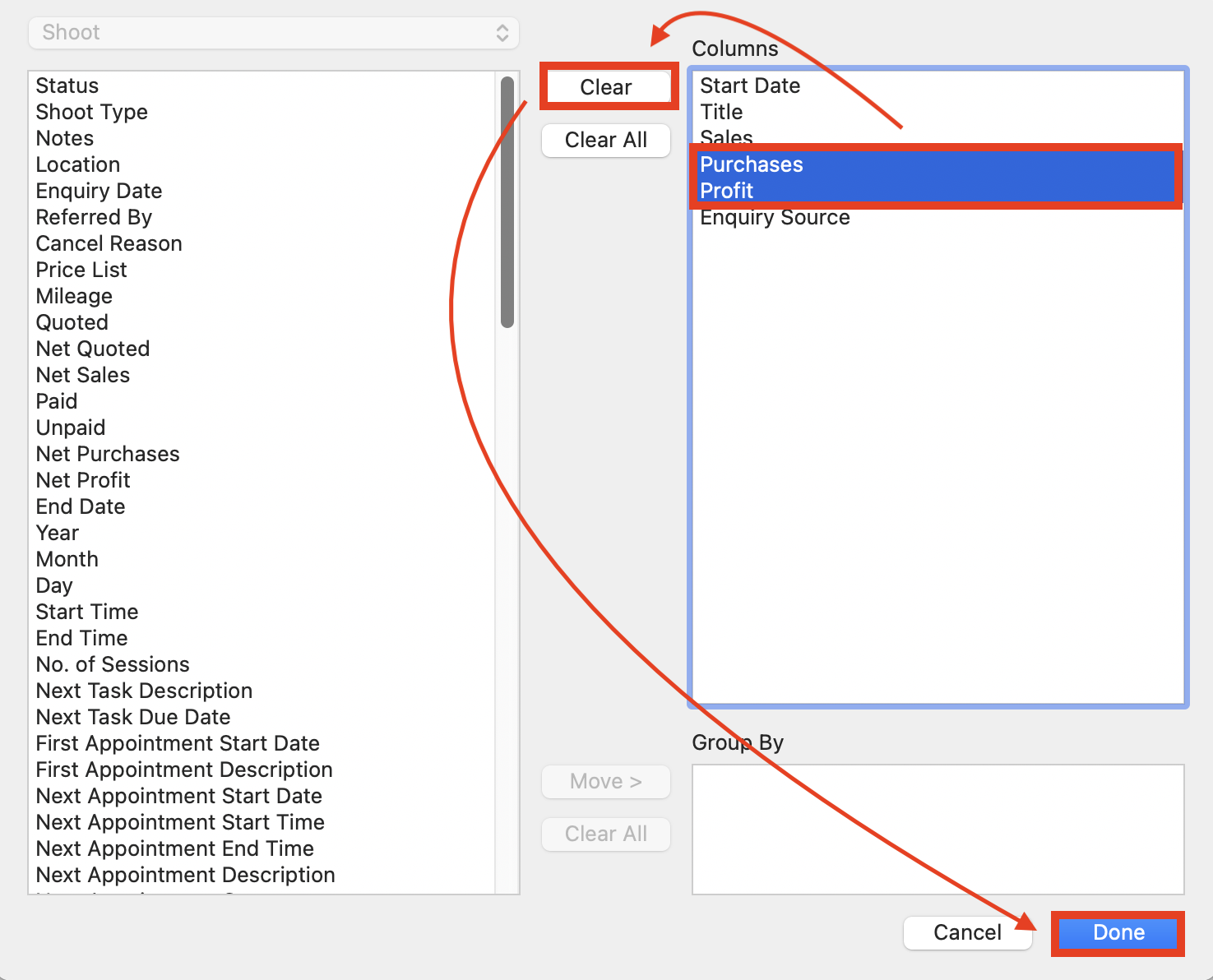 Analysing Records using the List View – Light Blue